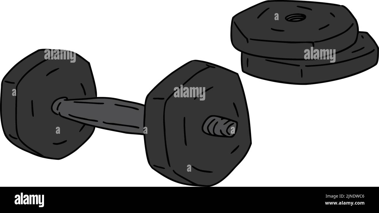 Line art illustration of plate type dumbbells Stock Vector Image & Art ...