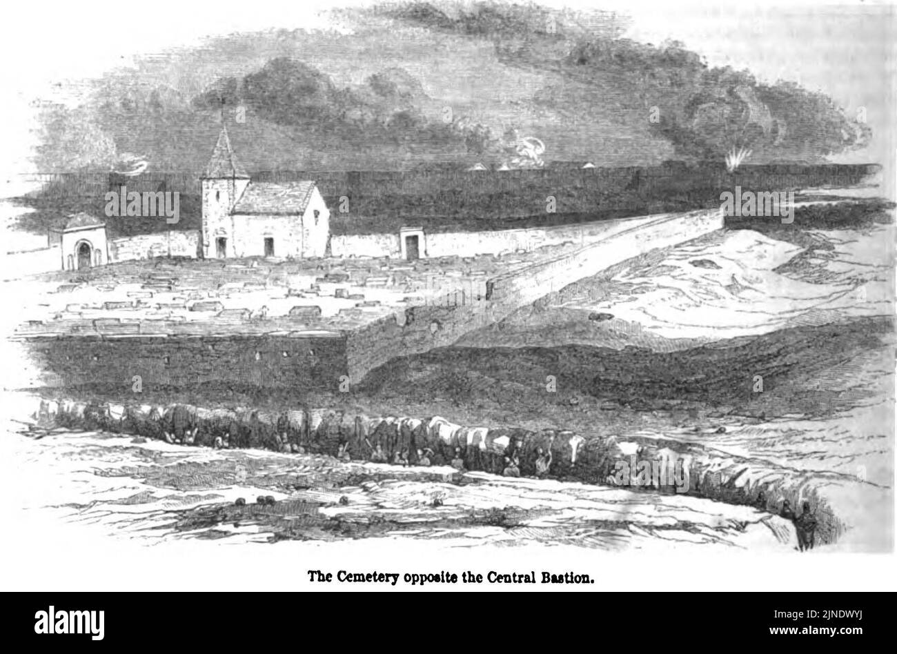 The Cemetery opposite the Central Bastion. George Dodd. Pictorial ...