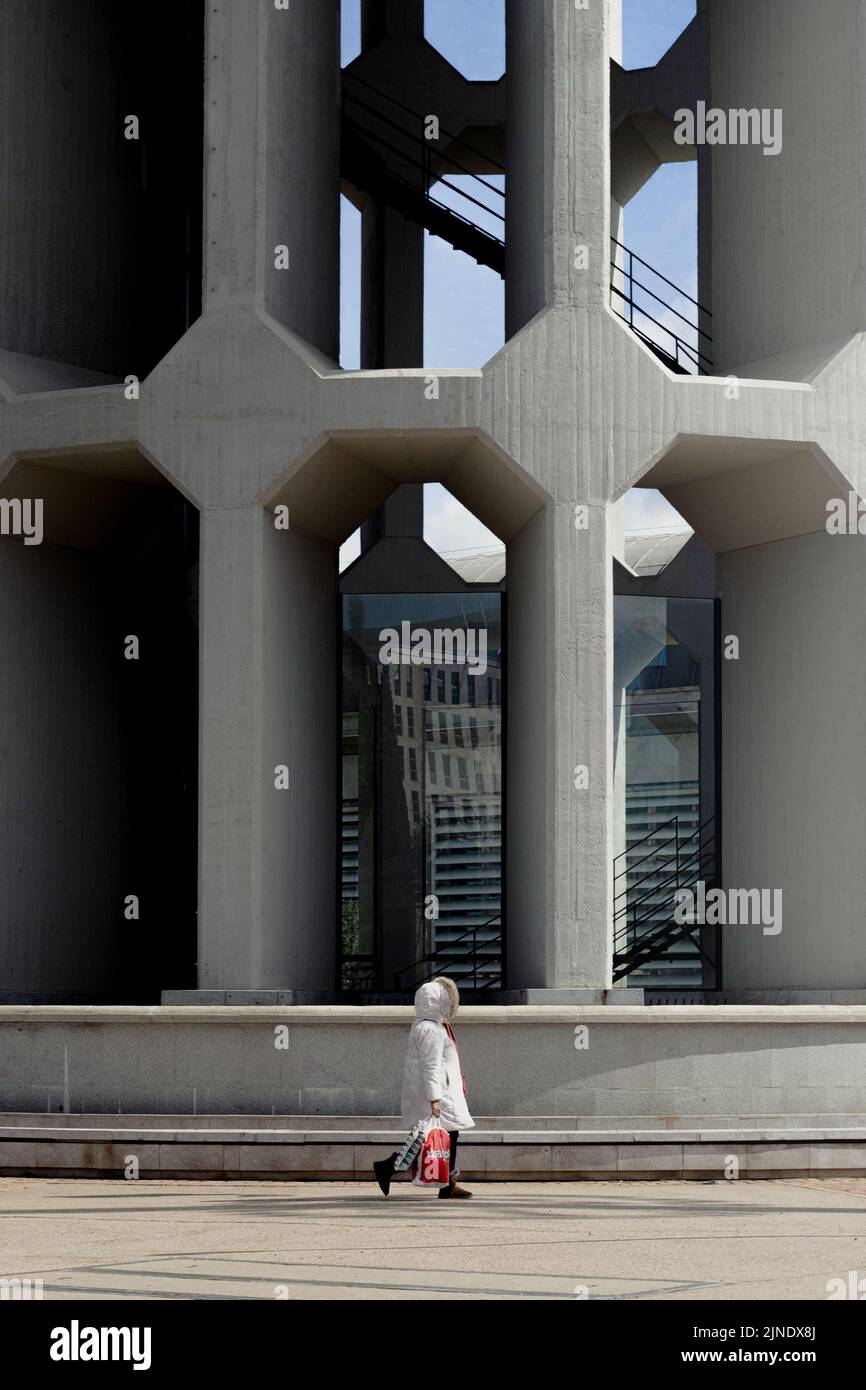 Woman walking in historic building hi-res stock photography and images ...