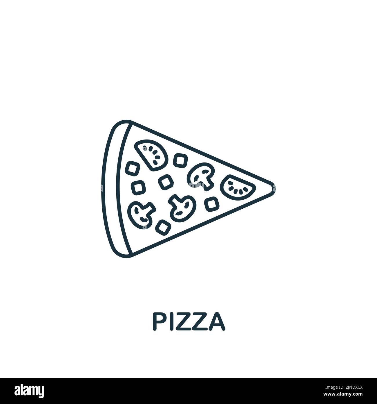 Pizza icon. Monochrome simple line Fastfood icon for templates, web ...