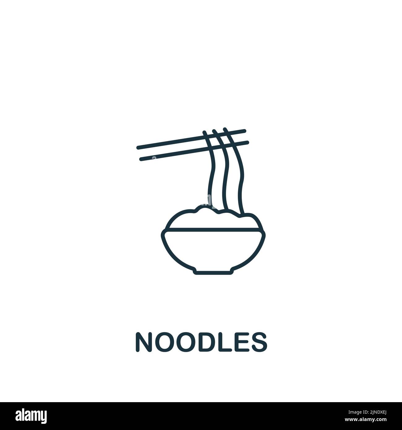 Noodles icon. Monochrome simple line Fastfood icon for templates, web ...