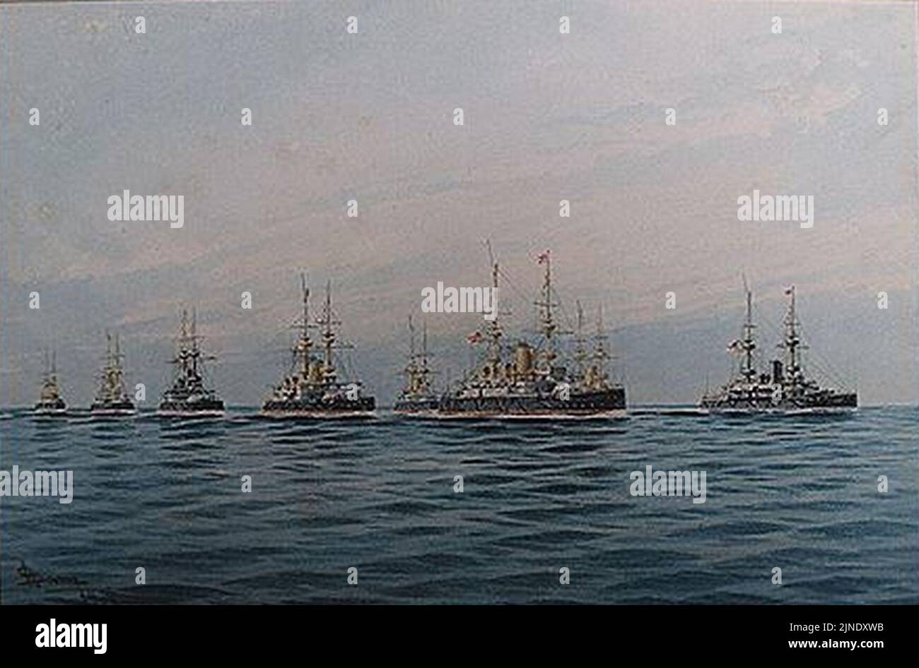 The Channel Fleet in Line Ahead, by Alfonso Sanz 814 Stock Photo - Alamy