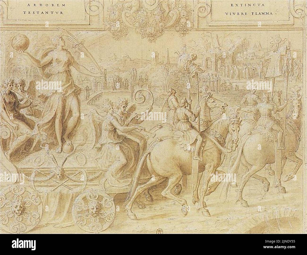 The Chariot of the Golden Throne, by Antoine Caron Stock Photo - Alamy