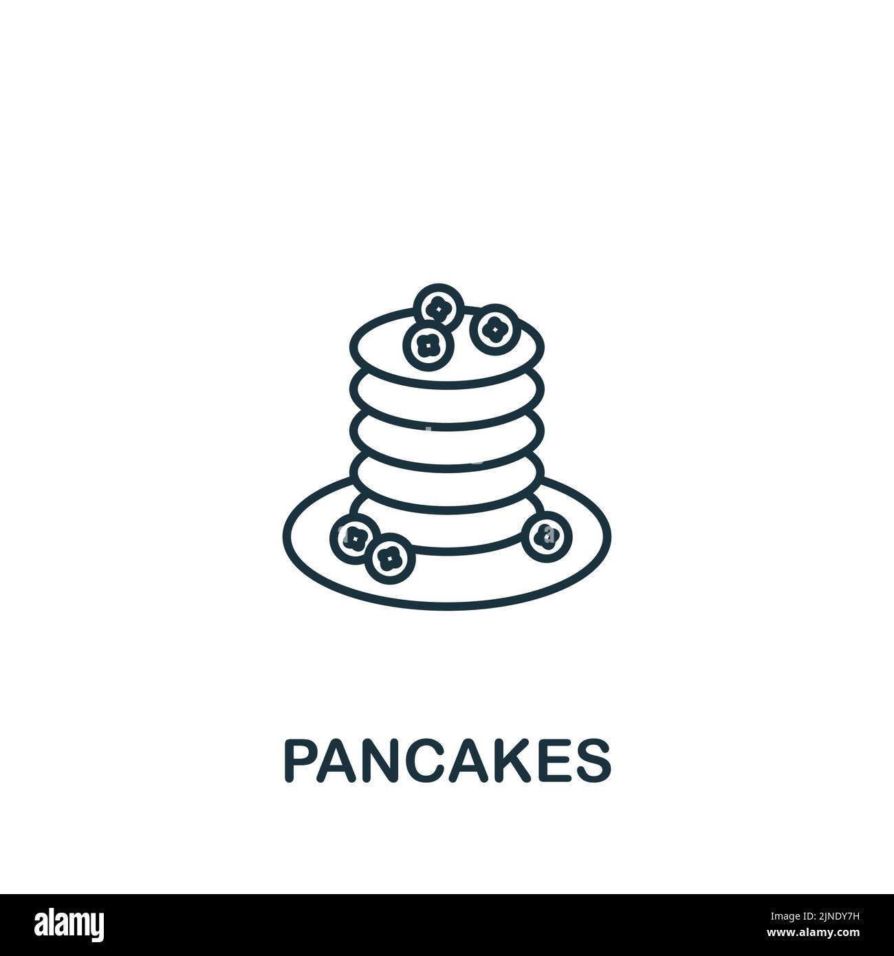 Pancakes icon. Monochrome simple line Fastfood icon for templates, web ...