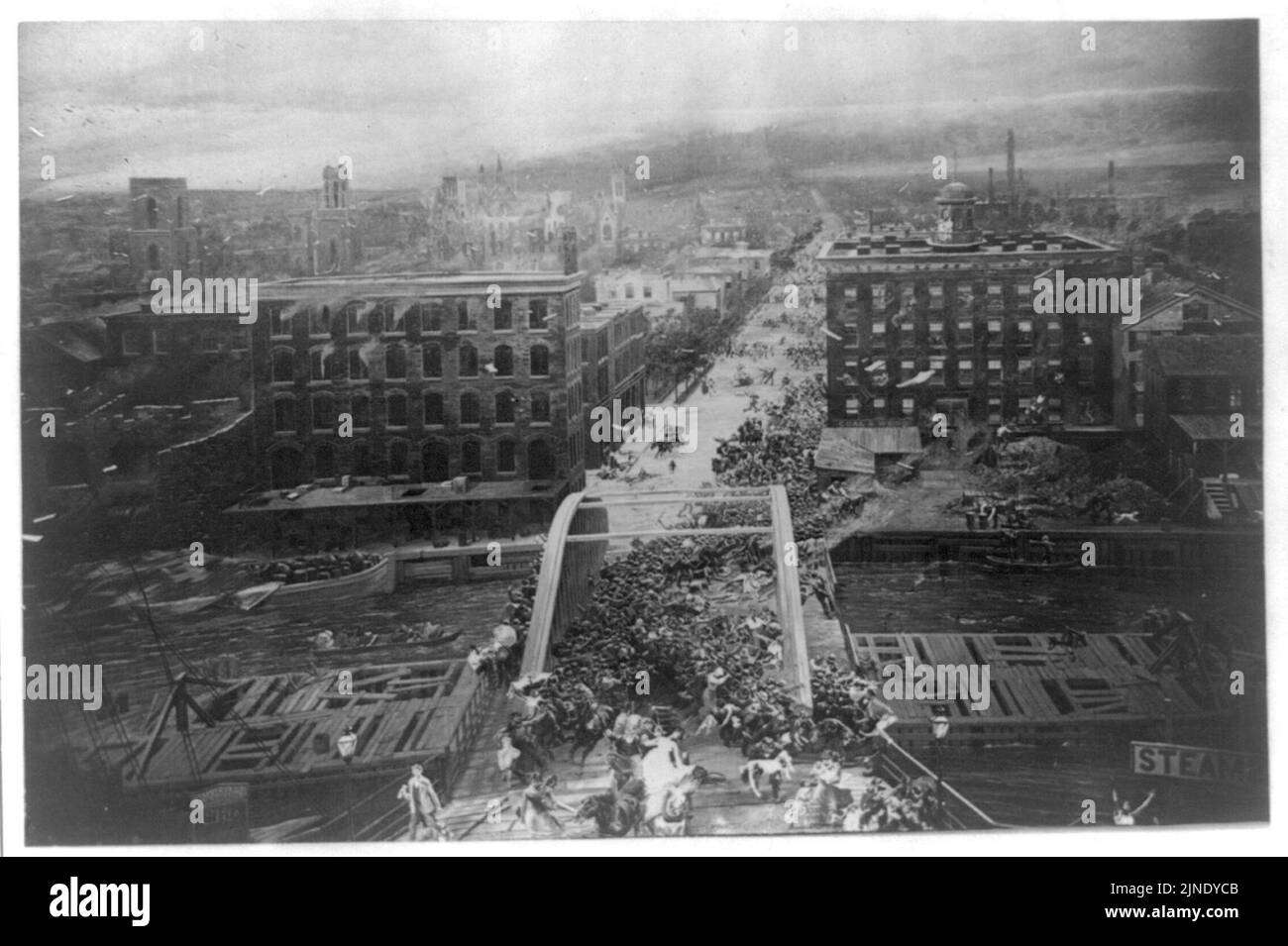 The Chicago Fire, 1871 Stock Photo - Alamy