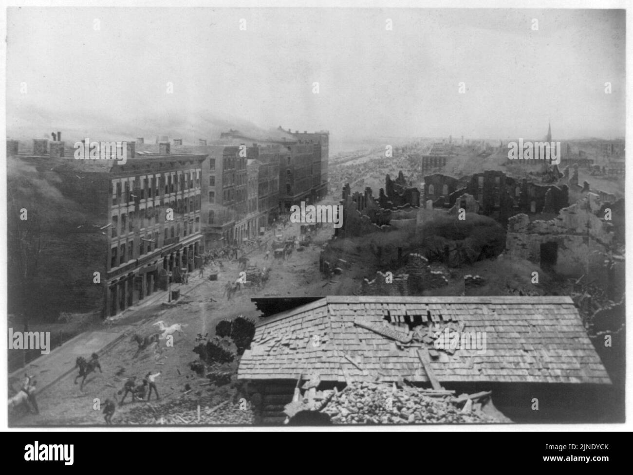Fire chicago 1871 Black and White Stock Photos & Images - Alamy