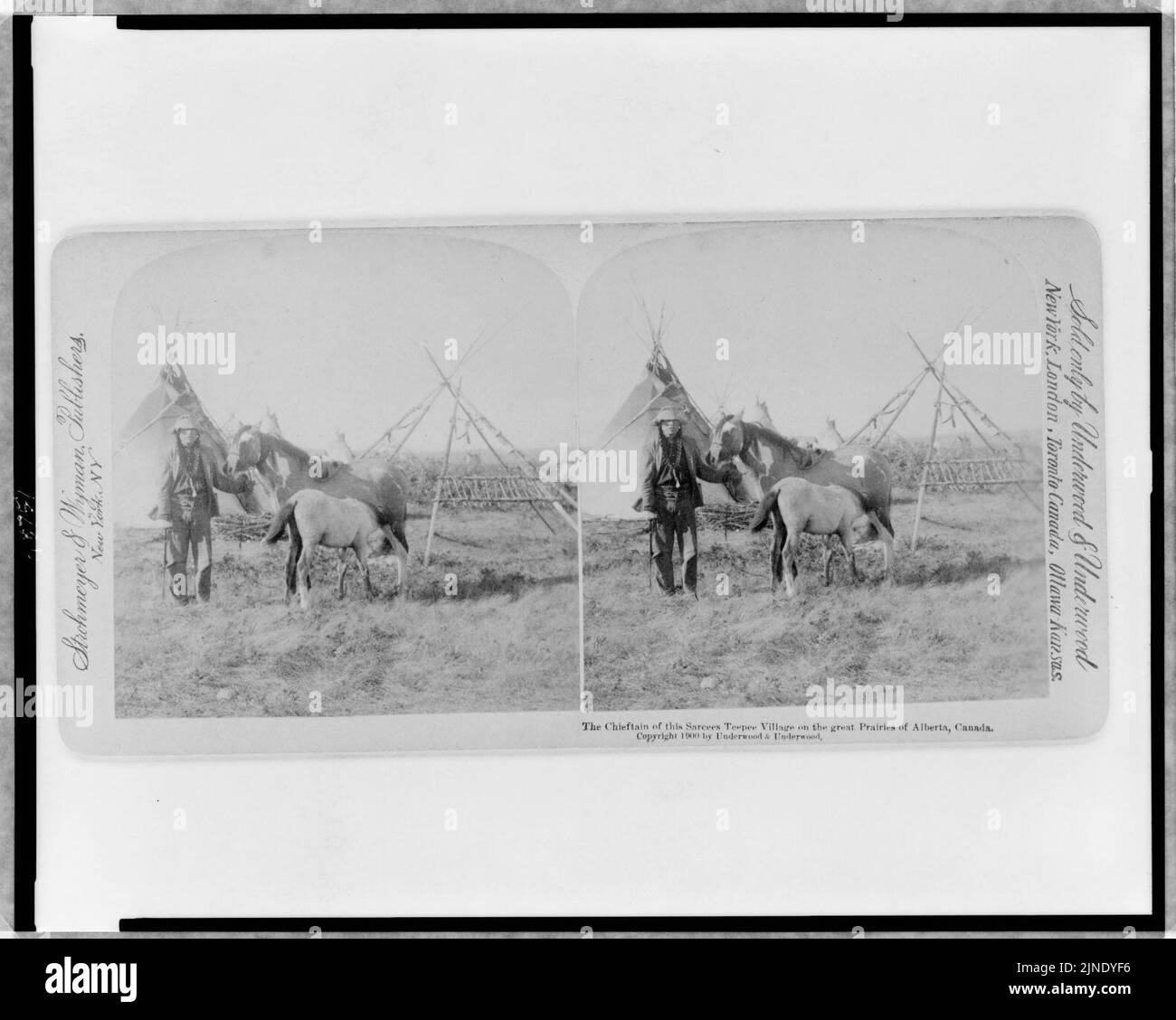 The chieftain of the Sarcees teepee village on the great praries of ...