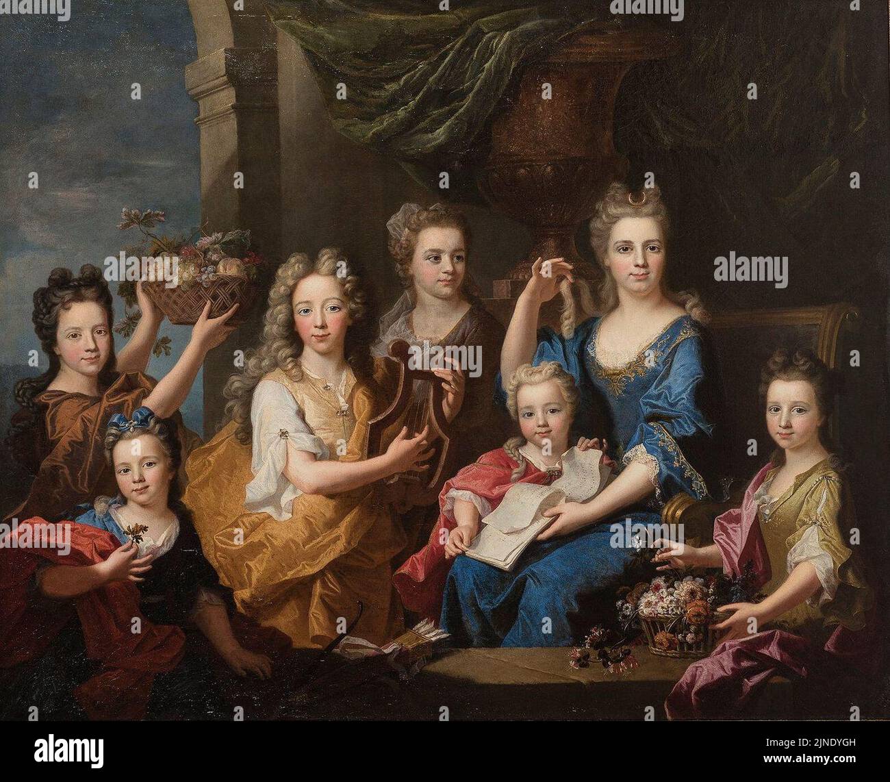 The children of M Bouette de Blémur, by Gaspard Rigaud Stock Photo - Alamy