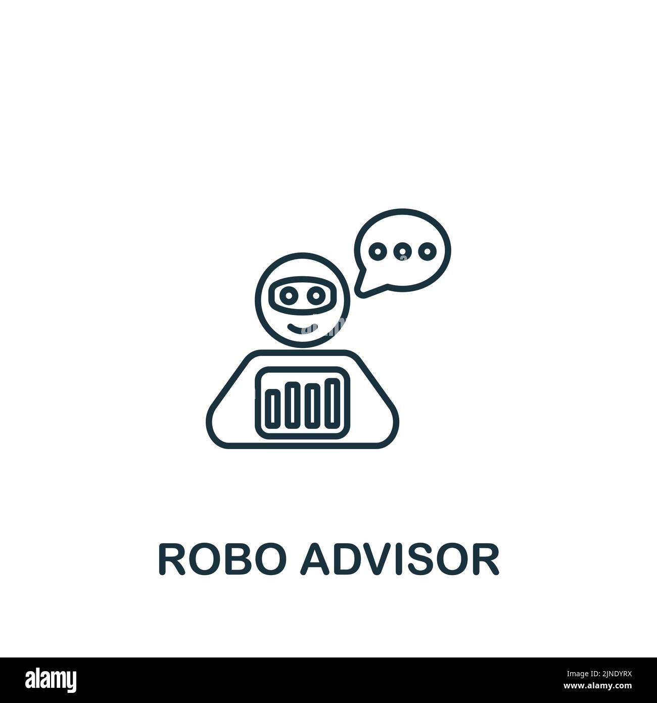 Robo Advisor icon. Monochrome simple Fintech Industry icon for ...