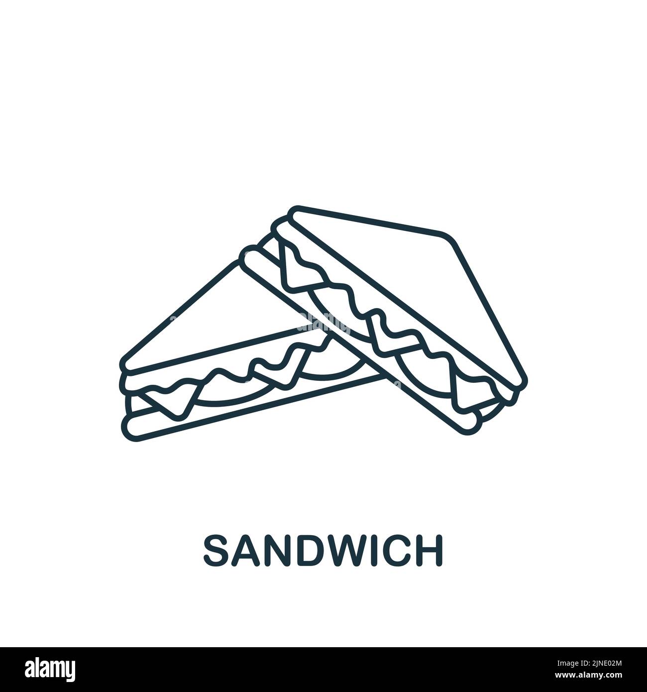 Sandwich icon. Monochrome simple line Fastfood icon for templates, web ...
