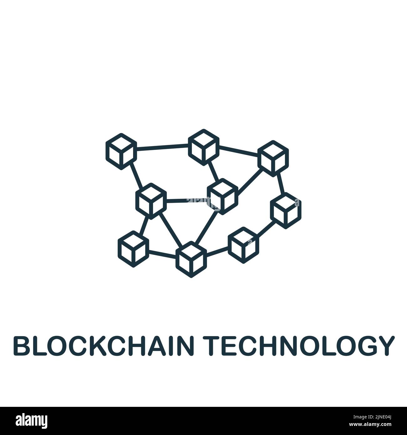 Blockchain Technology icon. Monochrome simple Fintech Industry icon for ...