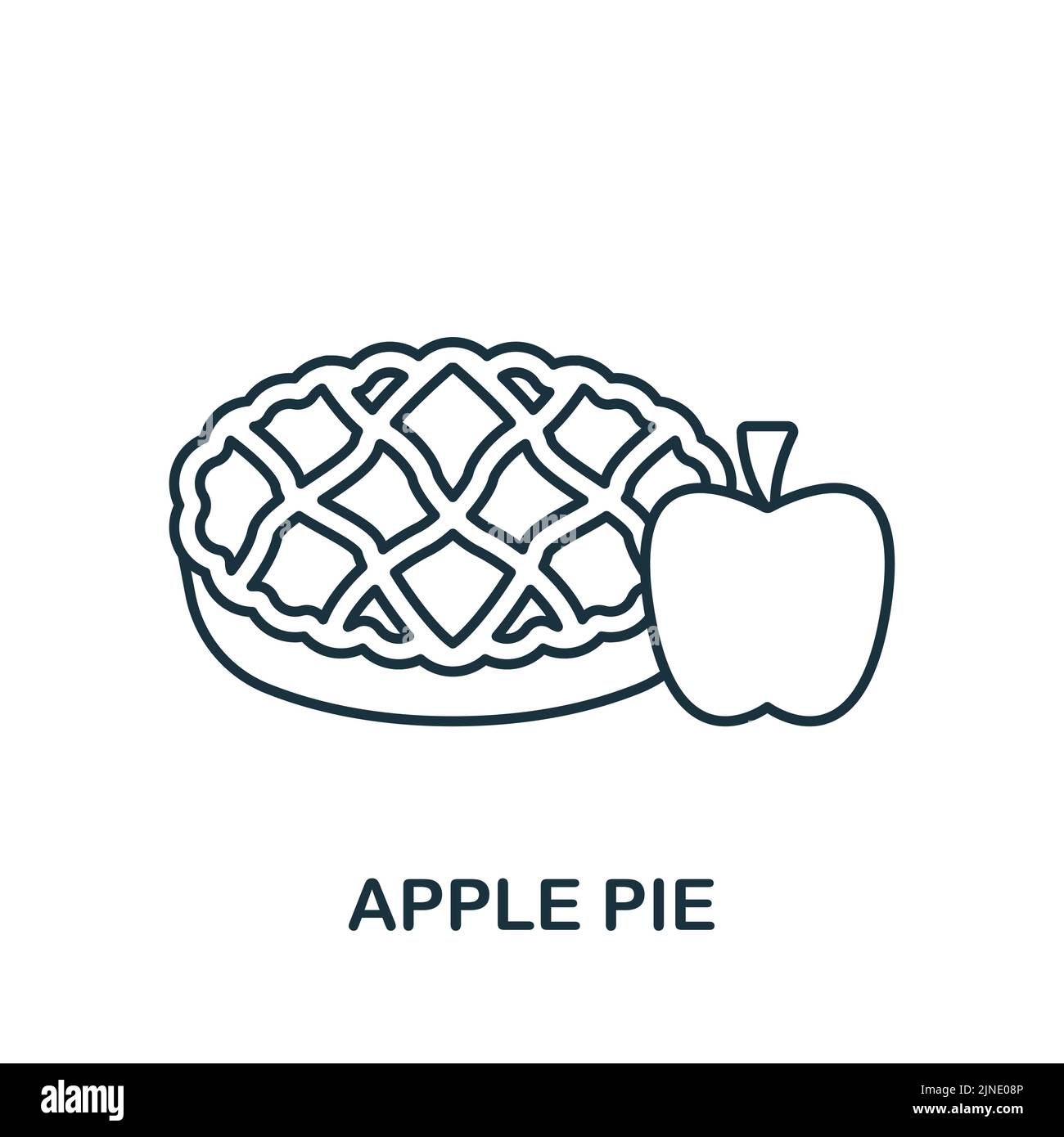 Apple Pie icon. Monochrome simple line Fastfood icon for templates, web ...