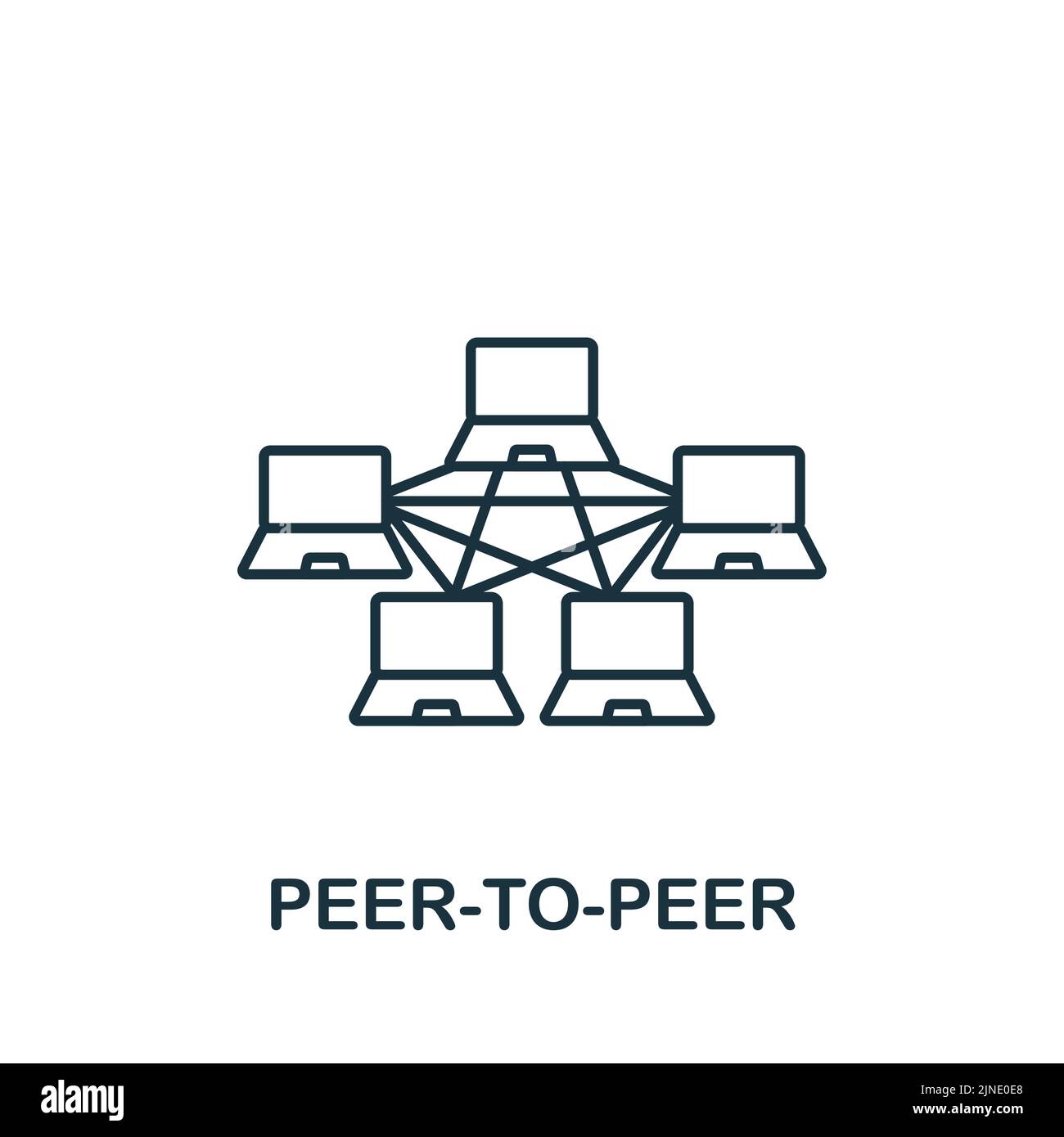 Peer-To-Peer icon. Monochrome simple Fintech Industry icon for ...