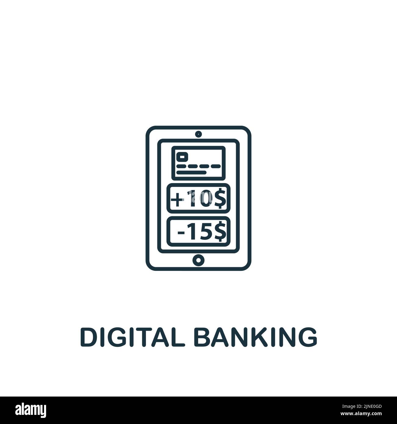 Digital Banking icon. Monochrome simple Fintech Industry icon for ...