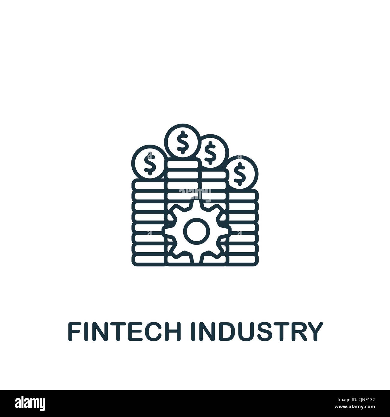 Fintech Industry icon. Monochrome simple Fintech Industry icon for ...