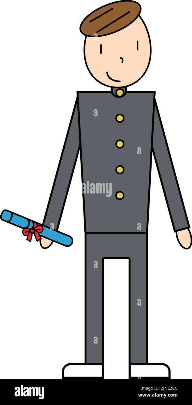 Graduation boy pattern, drawing by analog taste Stock Vector Image ...