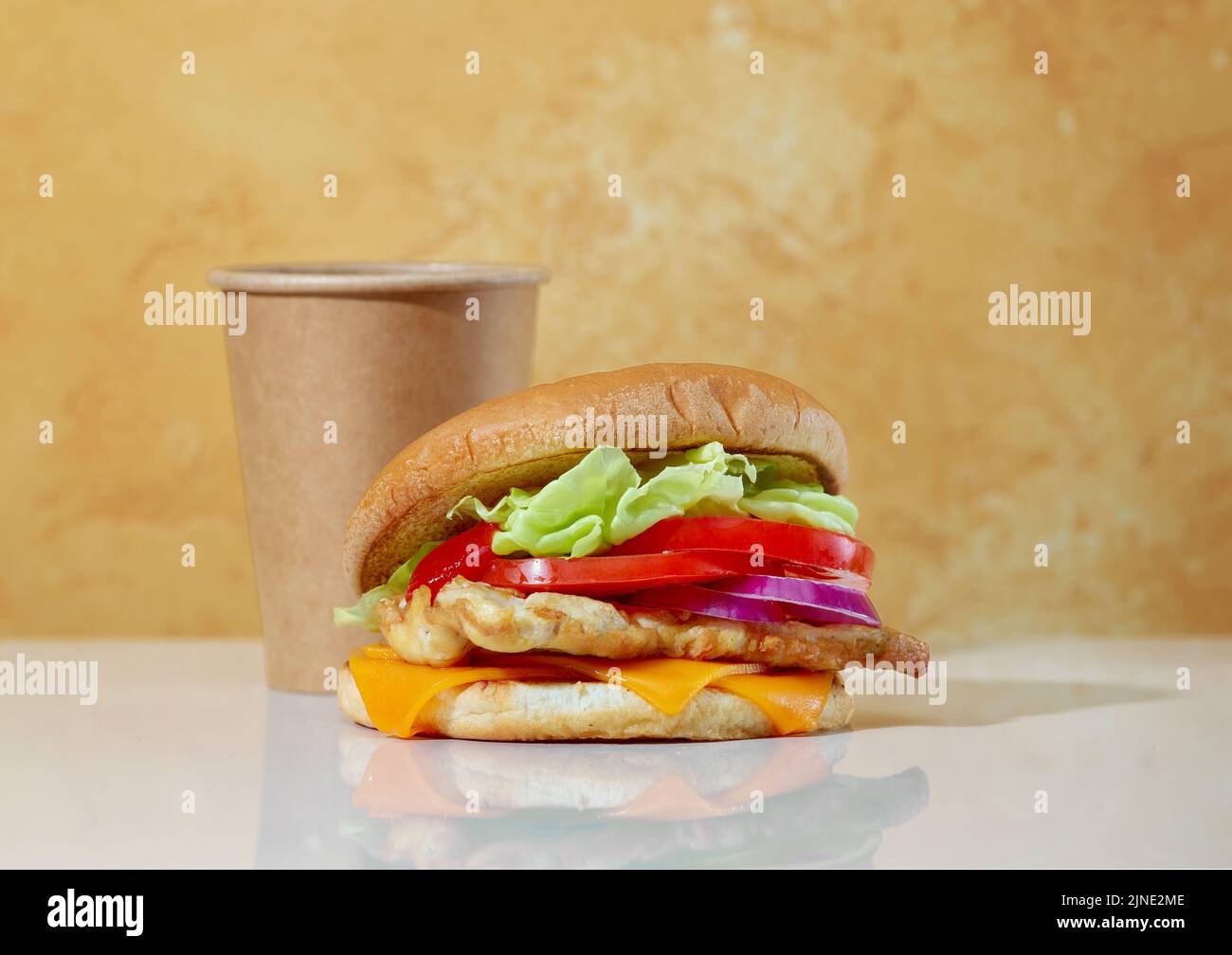 Burger and takeaway coffee hi-res stock photography and images - Alamy