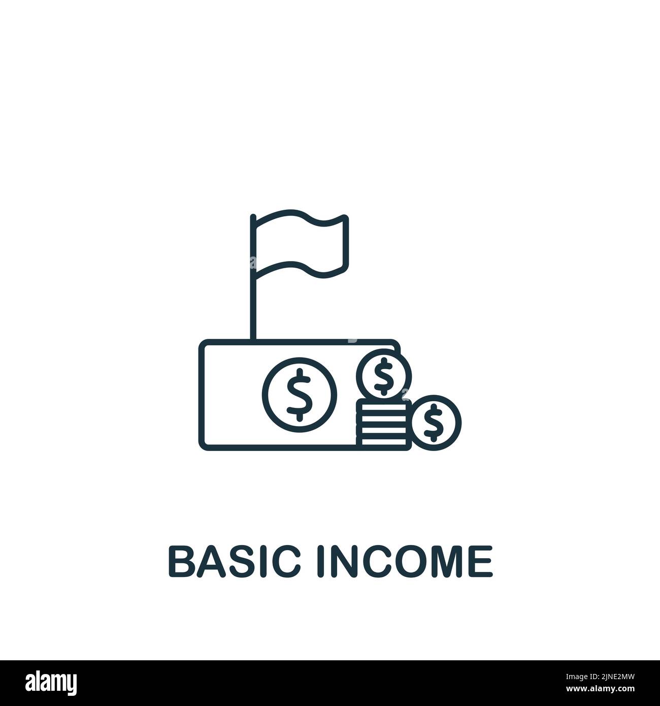 Basic Income icon. Monochrome simple Fintech Industry icon for ...