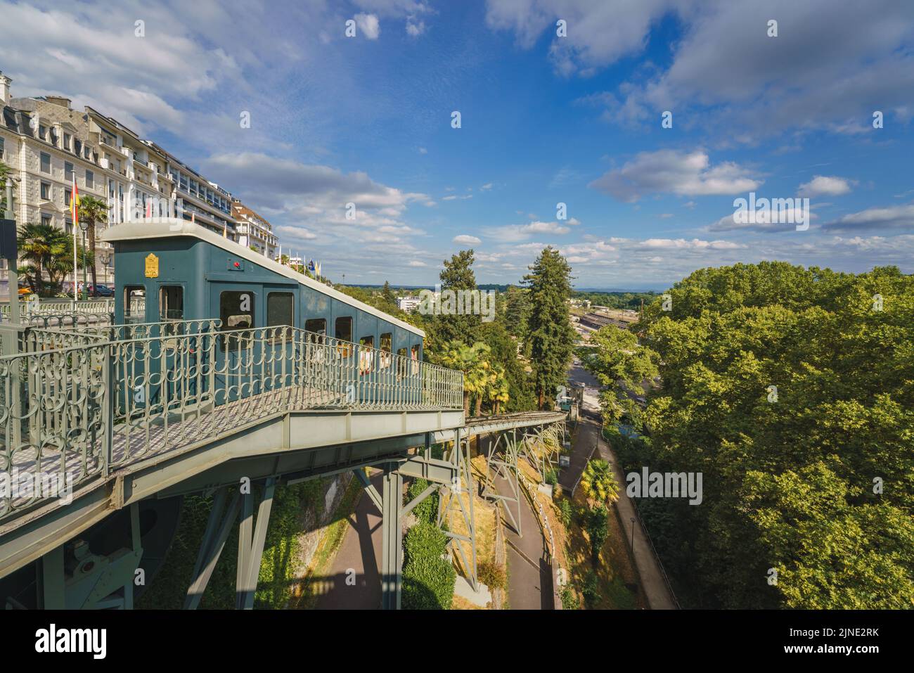 The famous Funicular, a cable train connecting the upper and lower town ...