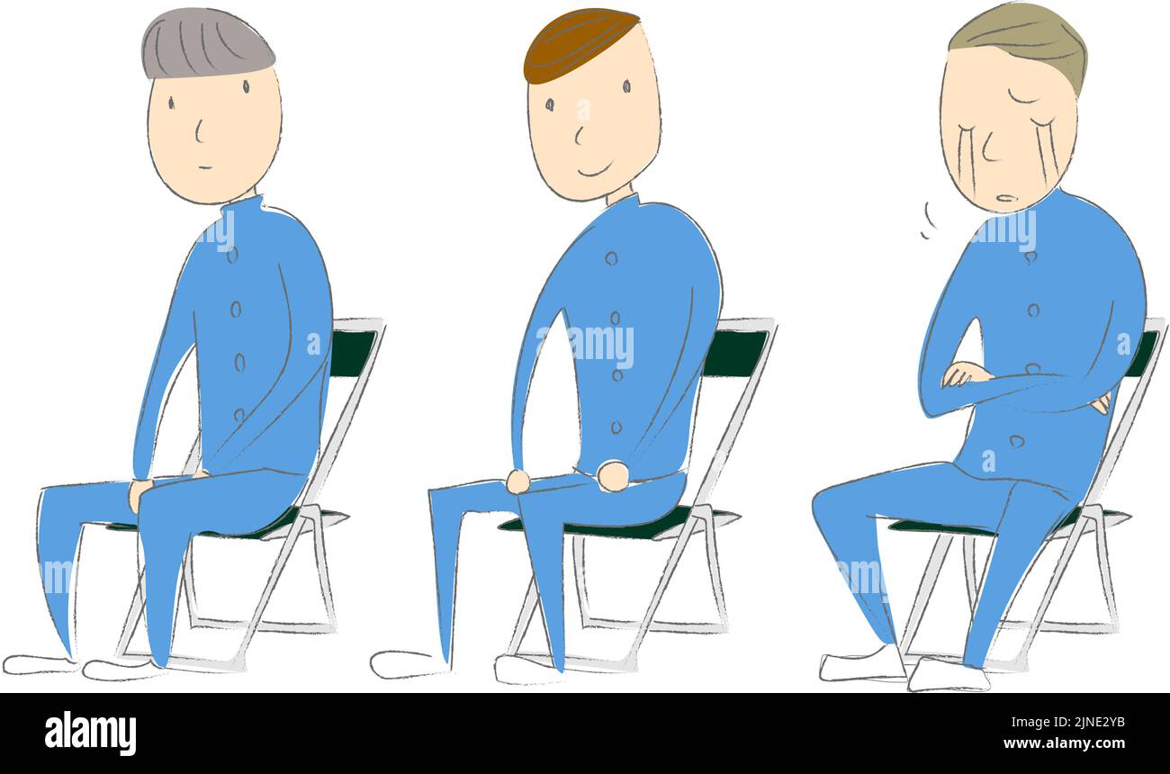 Three sitting male students Stock Vector Image & Art - Alamy