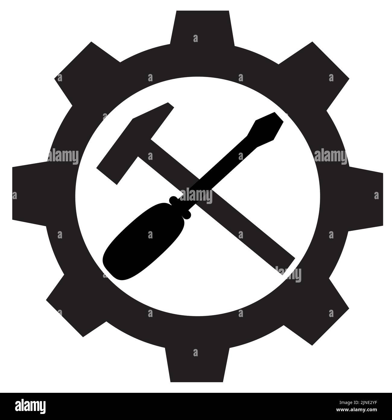 service tool icon on white background. gear symbol. flat style Stock ...