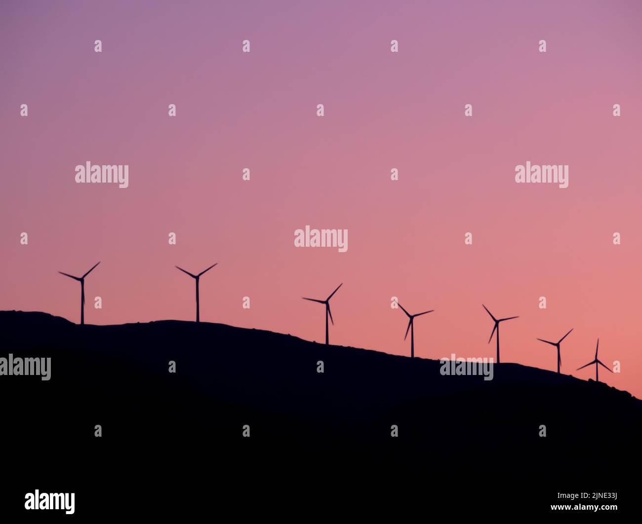 Silhouette scene wind turbines hi-res stock photography and images - Alamy