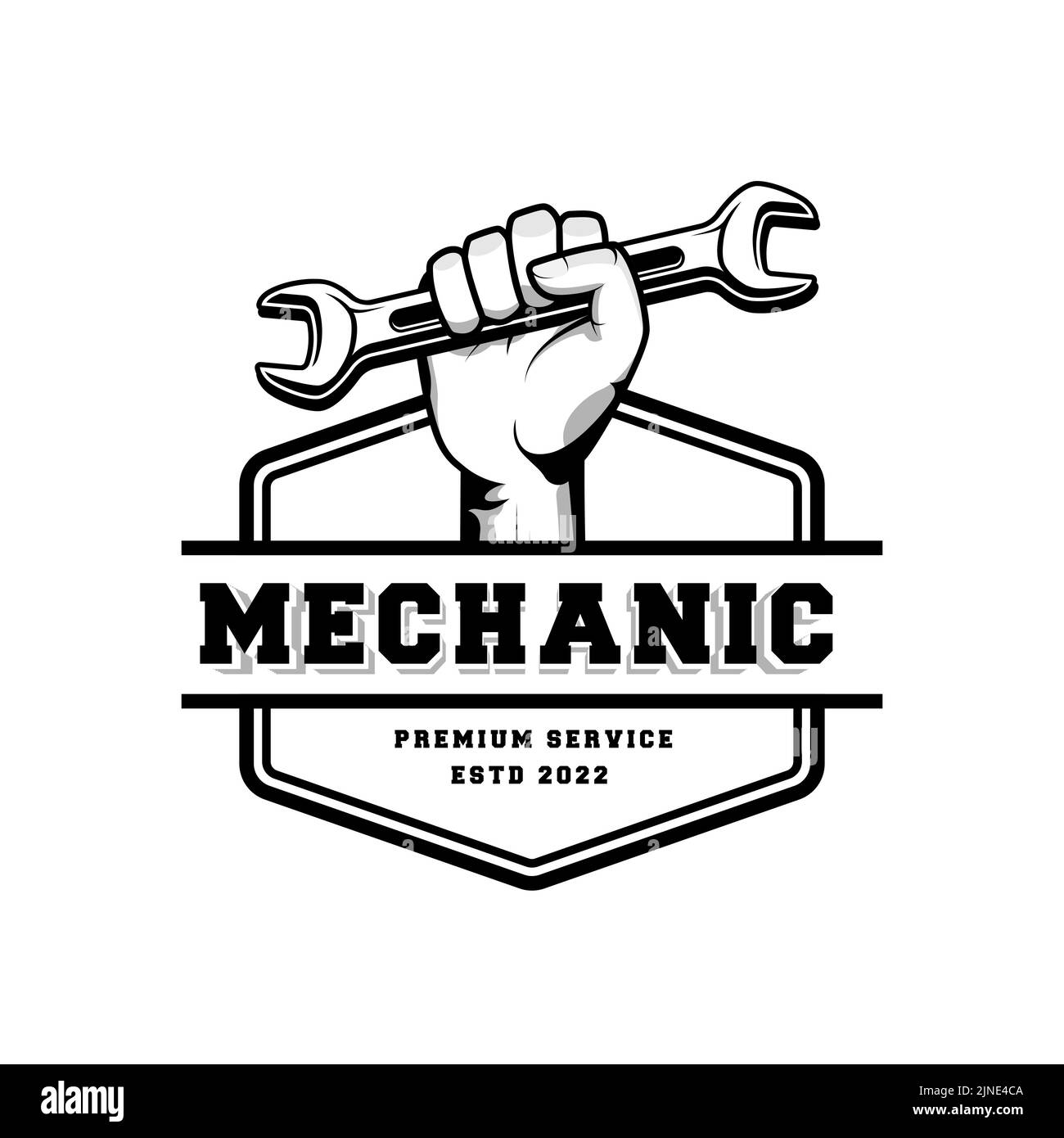 Mechanic badge logo design in retro style. Plumber logo design template ...