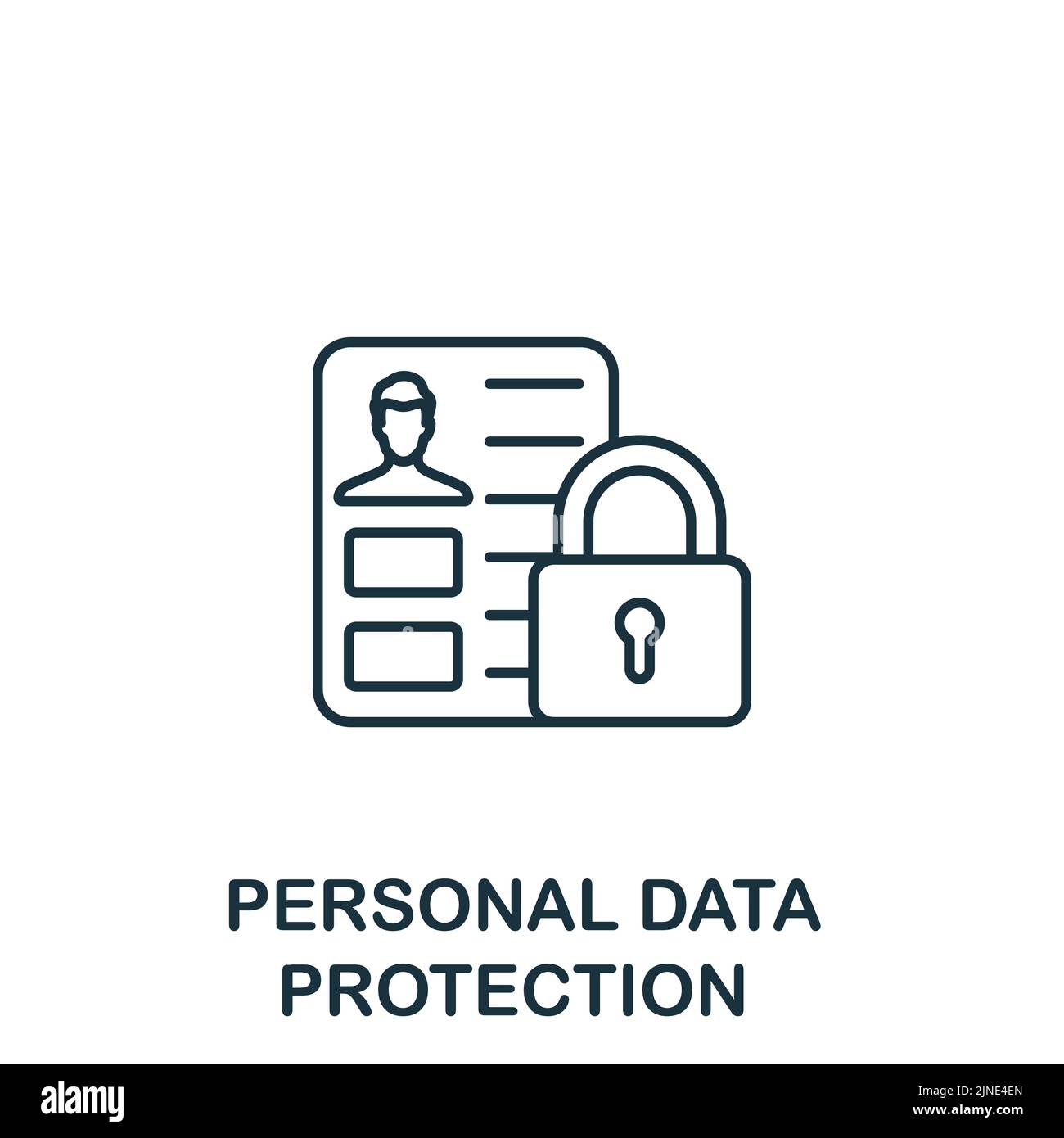 Personal Data Protection icon. Monochrome simple Fintech Industry icon ...