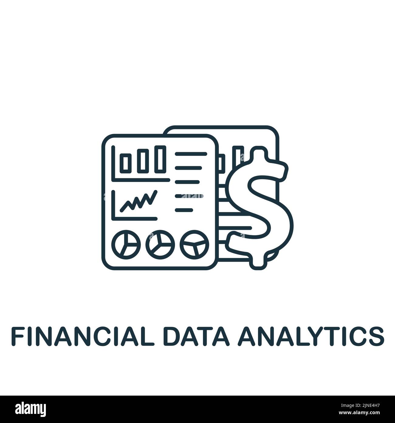 Financial Data Analytics icon. Monochrome simple Fintech Industry icon ...