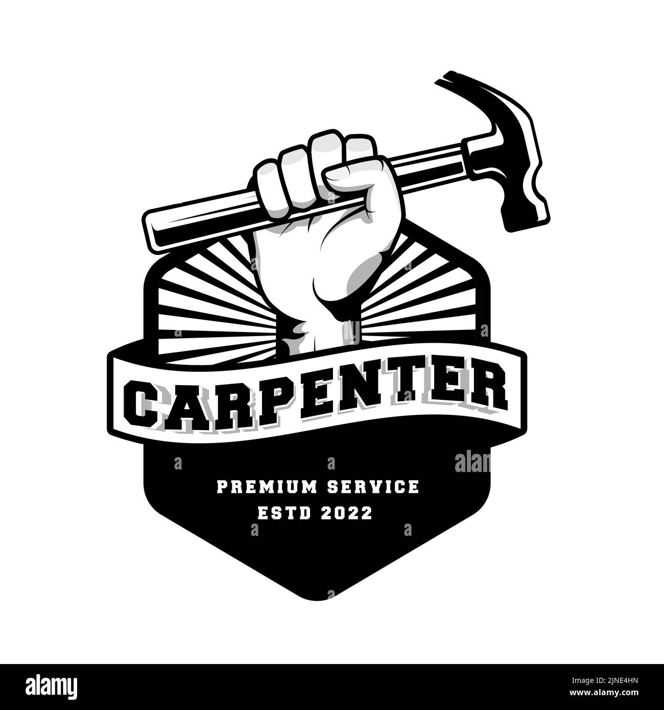 Carpenter logo design in rustic retro vintage style. Handyman logo ...