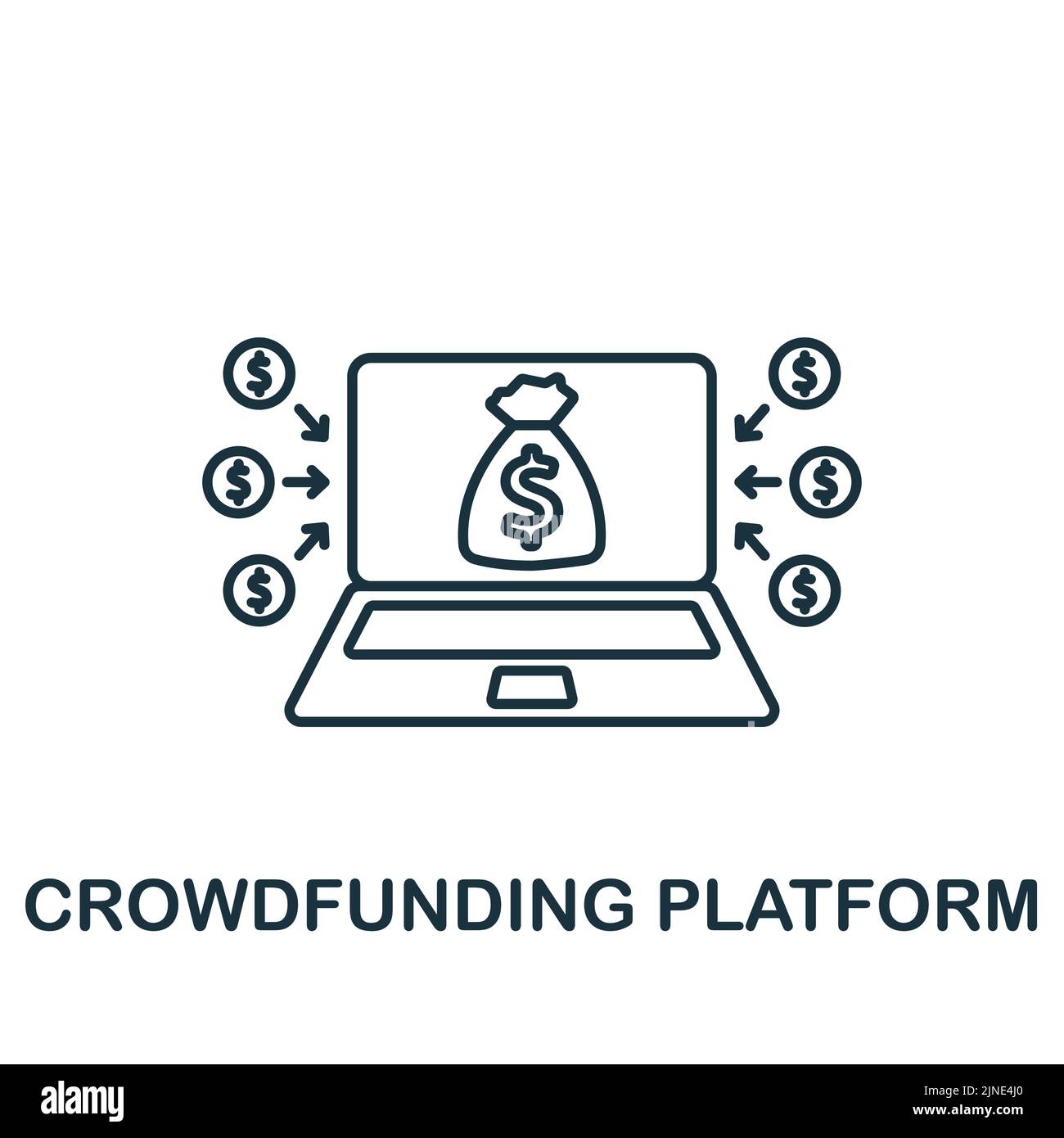 Crowdfunding Platform icon. Monochrome simple Fintech Industry icon for ...