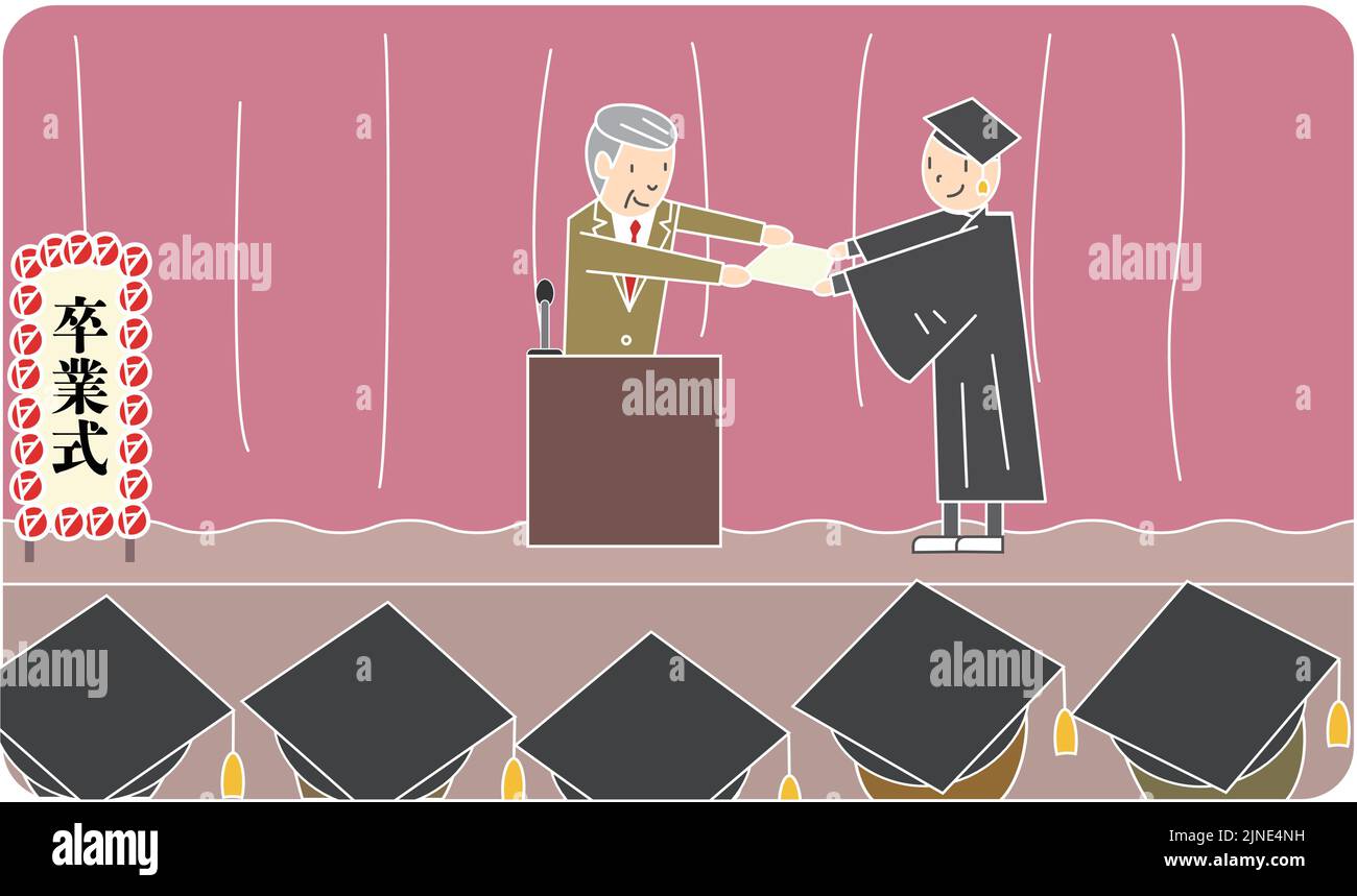 A man receiving a diploma in a gown at the degree conferment ceremony ...