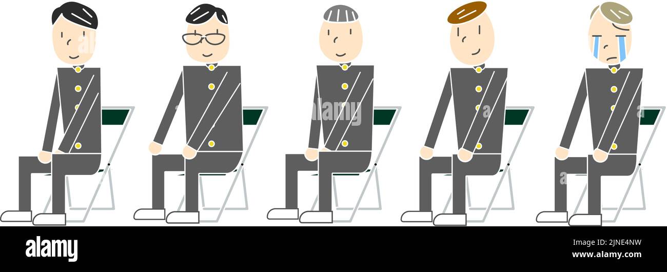 5 male students to sit Stock Vector Image & Art - Alamy