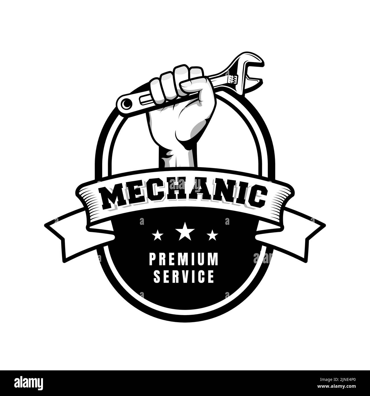 Mechanic badge logo design in retro style. Plumber logo design template ...