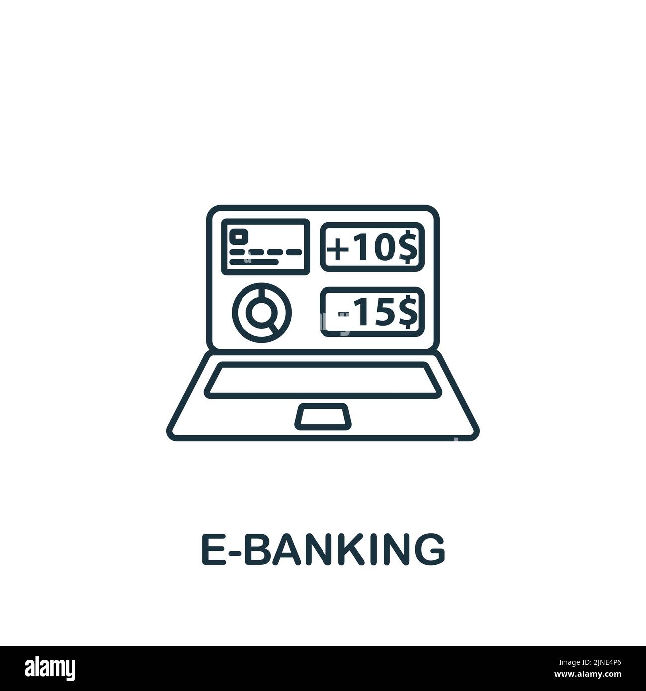 E-Banking icon. Monochrome simple Fintech Industry icon for templates ...