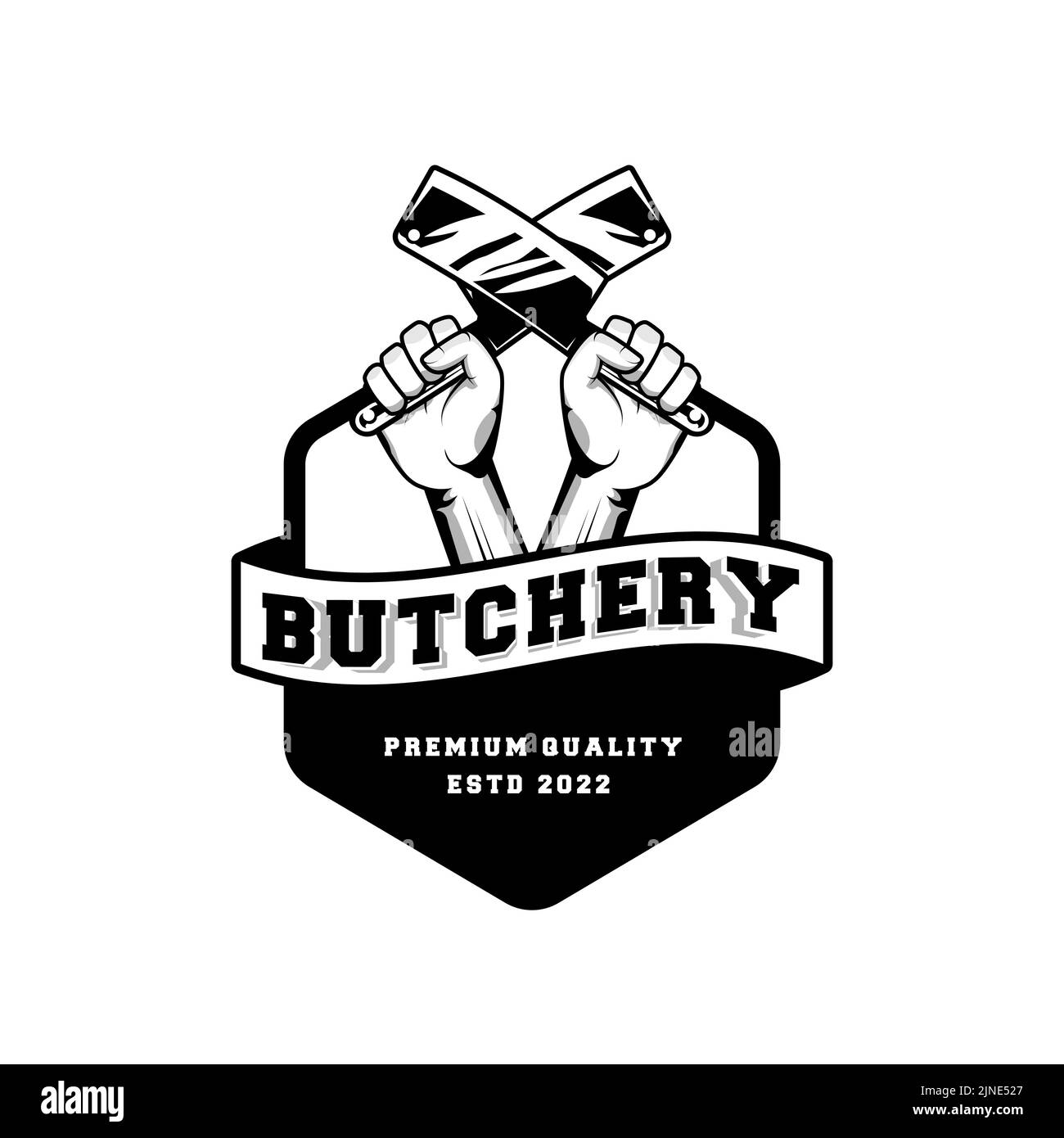 Steak house logo design Black and White Stock Photos & Images - Alamy