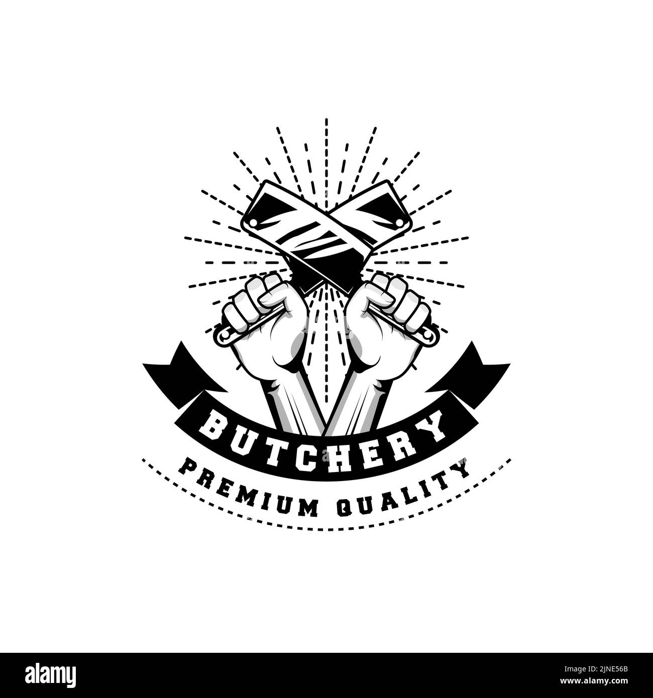 Butchery logo design template in rustic retro vintage style Stock ...