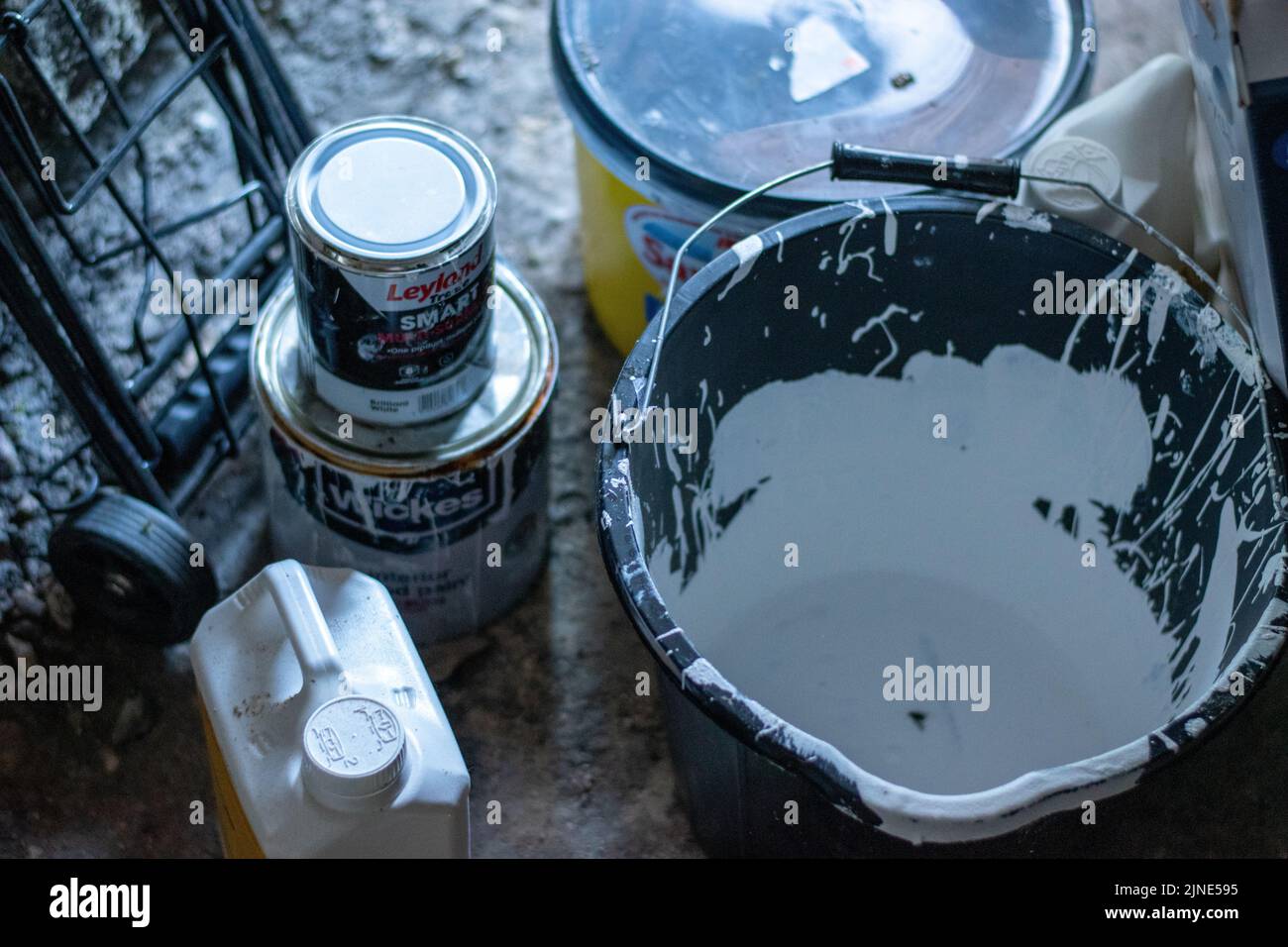 Paint job painting job white paint in bucket diy project decorating ...