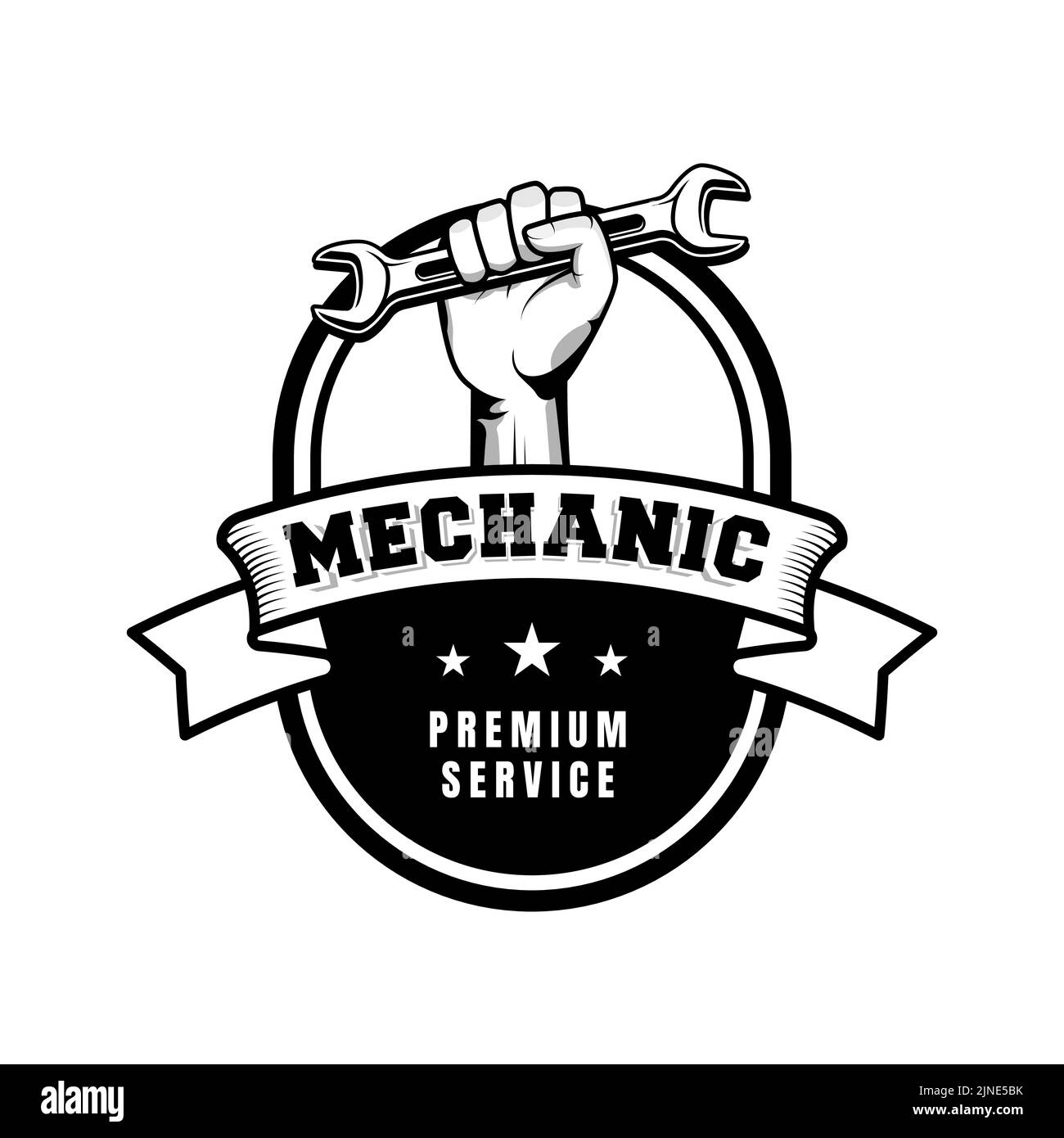 Mechanic badge logo design in retro style. Plumber logo design template ...