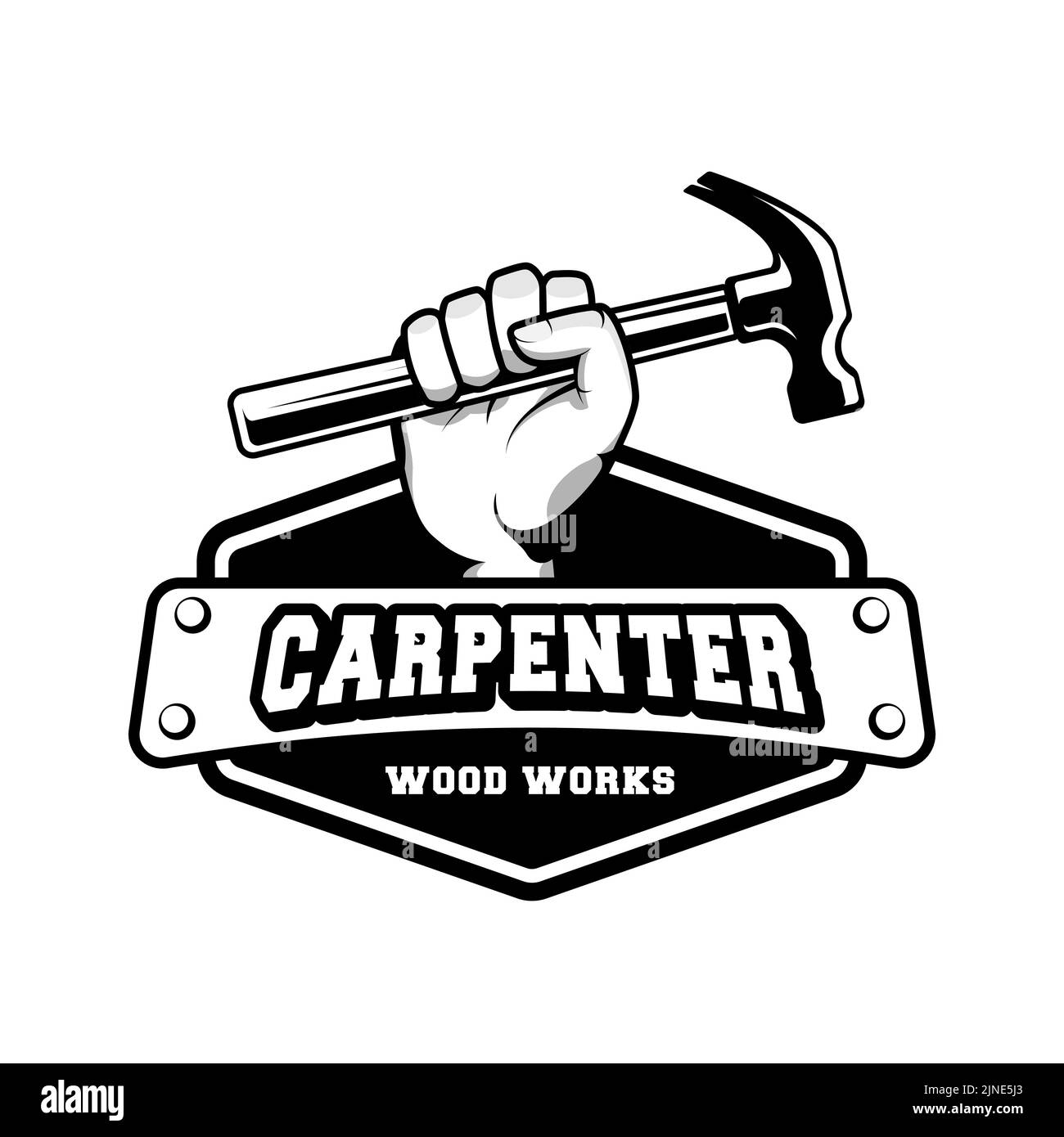 Carpenter logo design in rustic retro vintage style. Handyman logo ...