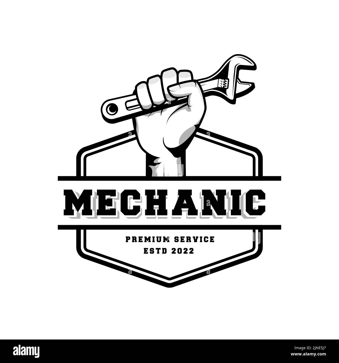 Mechanic badge logo design in retro style. Plumber logo design template ...