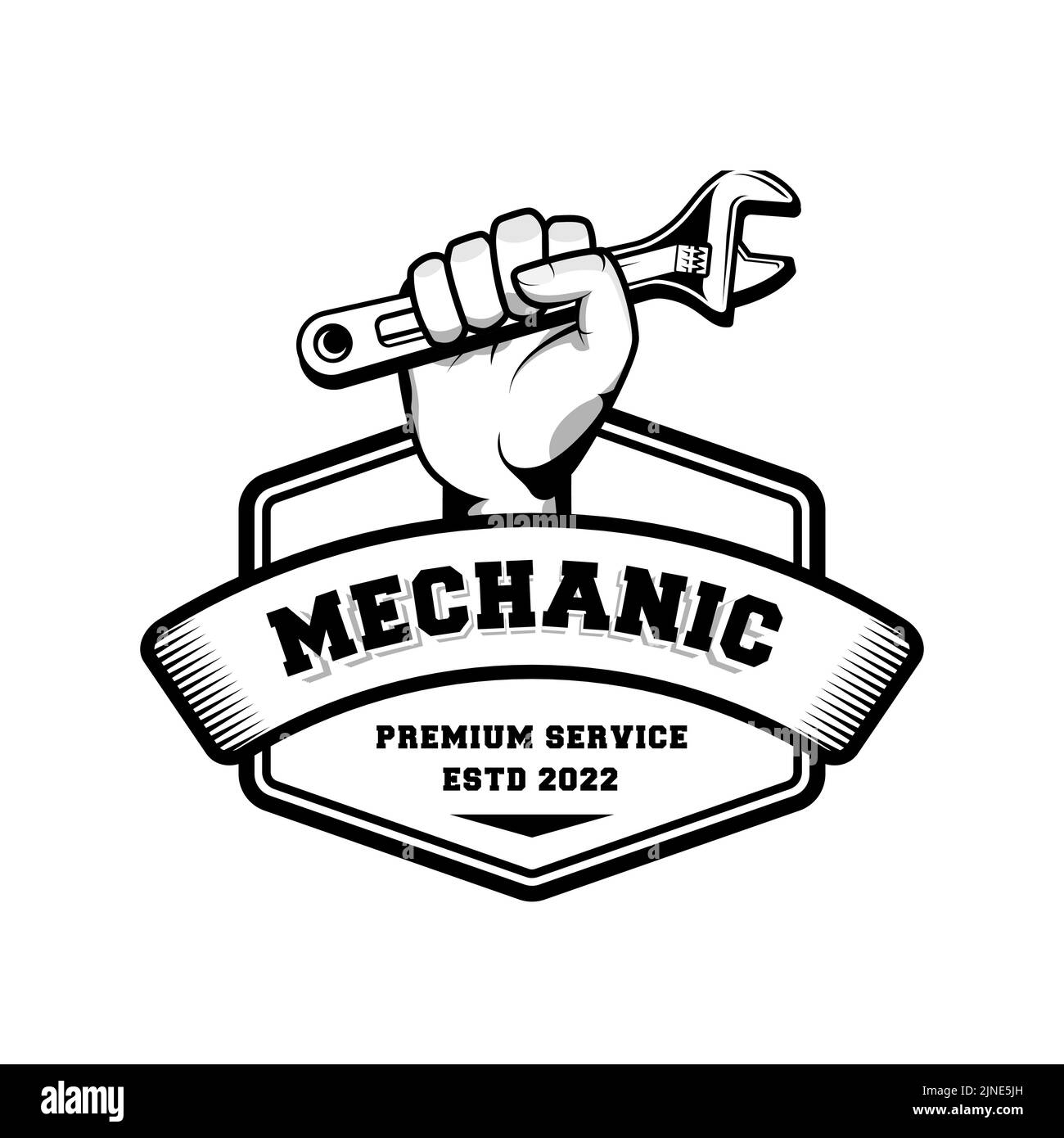 Mechanic badge logo design in retro style. Plumber logo design template ...