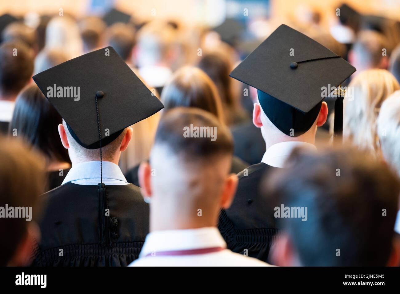 Mannheim, Germany. 29th July, 2022. Graduates wear a graduation hat at ...