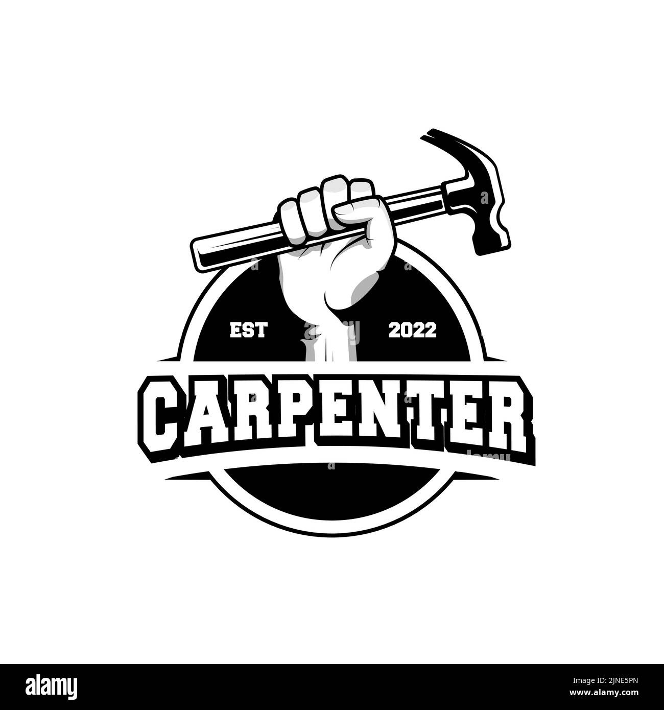 Carpenter logo design in rustic retro vintage style. Handyman logo ...