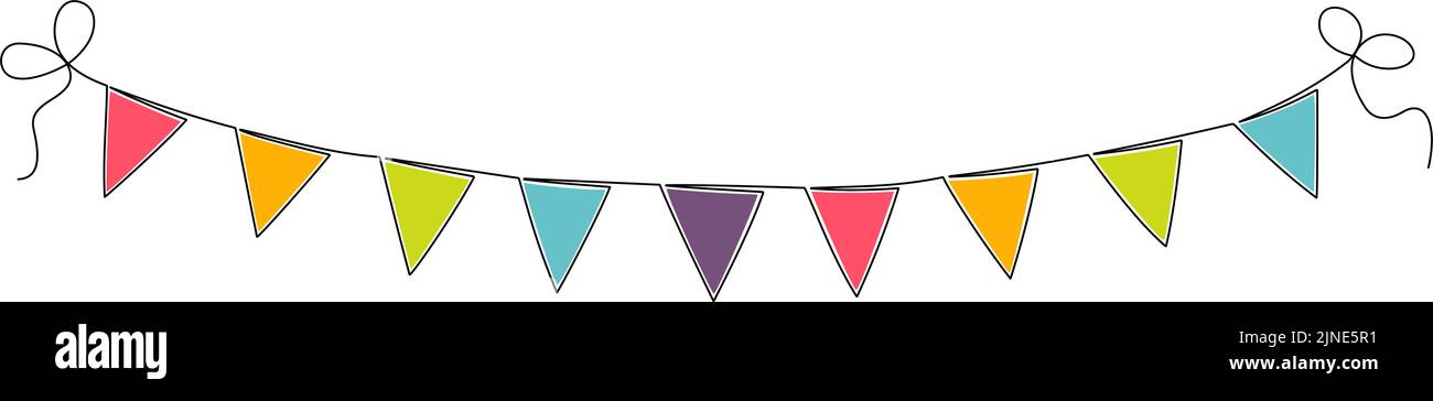 Continuous line drawing of garland. Vector illustration Stock Vector ...