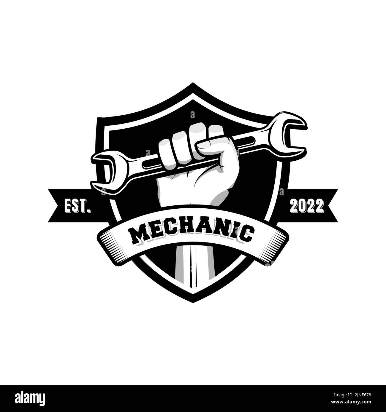 Mechanic badge logo design in retro style. Plumber logo design template ...