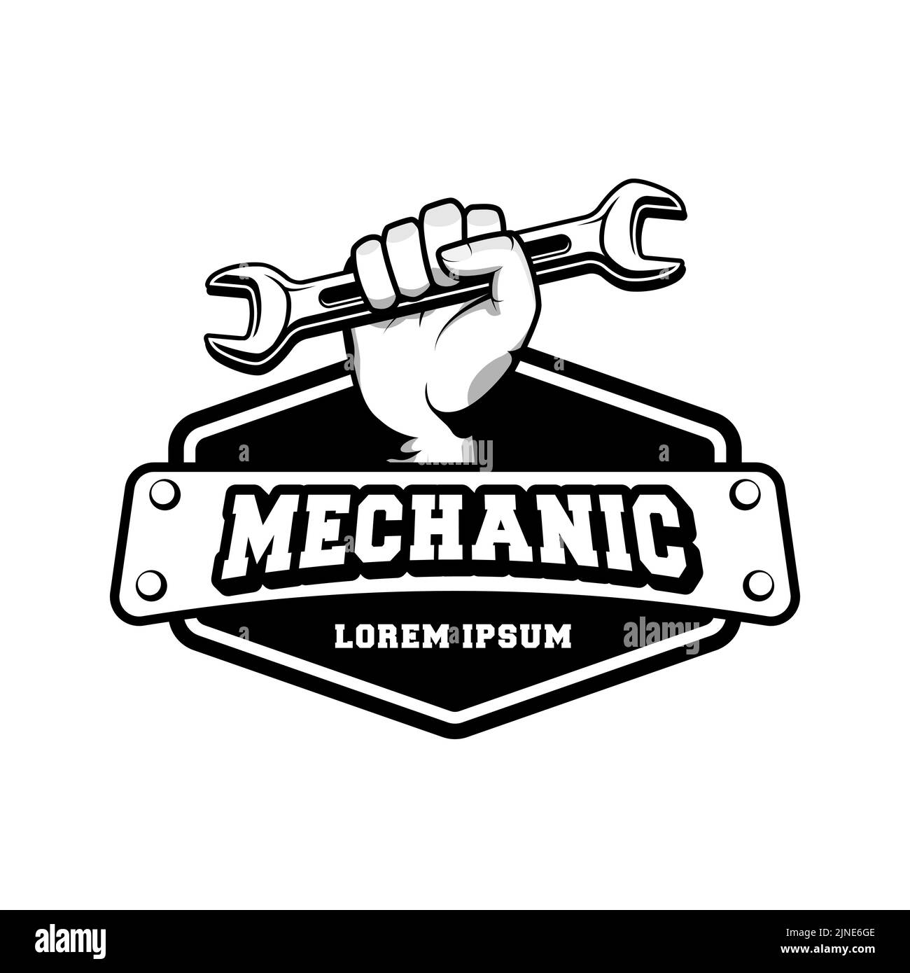 Mechanic badge logo design in retro style. Plumber logo design template ...
