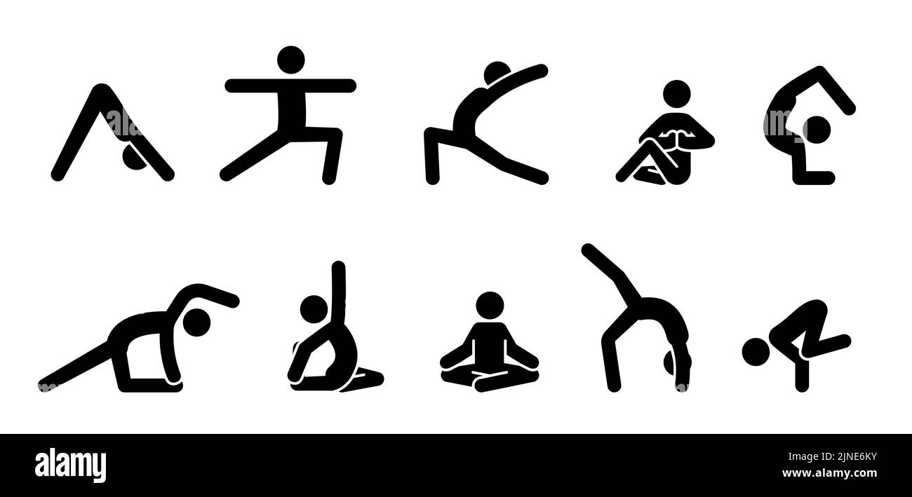 Yoga pictogram icon people. Yoga pose, meditate practice, sport ...
