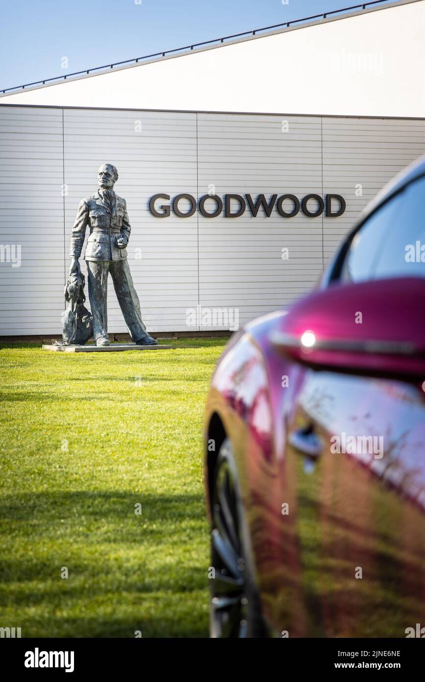 Wing Commander Douglas Bader statue watching over the Goodwood 79th ...