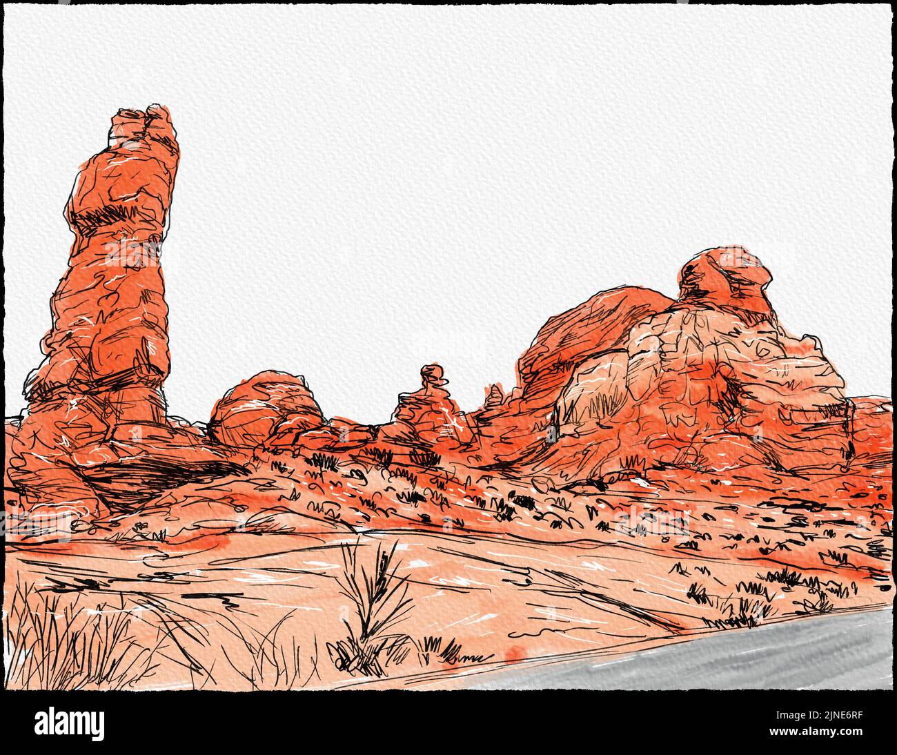 Utah landscape drawing hi-res stock photography and images - Alamy